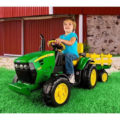 Peg Perego John Deere Ground Force Tractor with Trailer 12 Volt Ride on