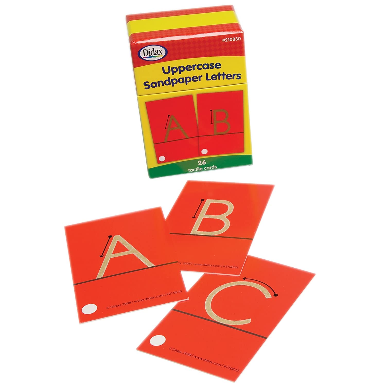 Didax Uppercase Sandpaper Letters - 28 Tactile Alphabet Cards for Grades Pre-K to 1st - Educational Letter Resources for Young Learners