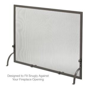 UniFlame, S-1156, Medium Single Panel Olde World Iron Finish Fireplace Screen