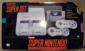 super nintendo (snes) system with super mario world