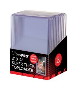 ultra pro 3" x 4" super thick 180pt toploader, polyvinyl chloride, 10ct