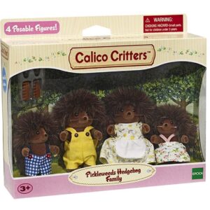 Calico Critters Pickleweeds Hedgehog Family - Set of 4 Collectible Doll Figures for Children Ages 3+