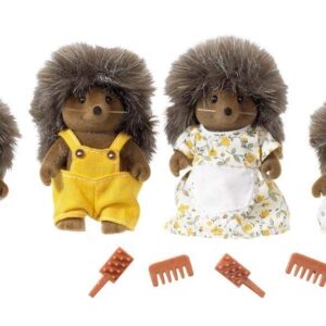 Calico Critters Pickleweeds Hedgehog Family - Set of 4 Collectible Doll Figures for Children Ages 3+