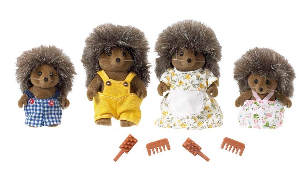 Calico Critters Pickleweeds Hedgehog Family - Set of 4 Collectible Doll Figures for Children Ages 3+