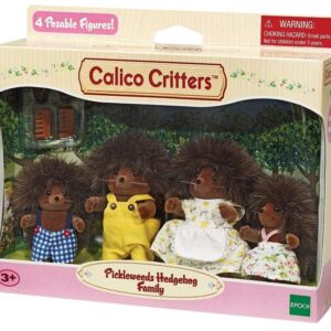 Calico Critters Pickleweeds Hedgehog Family - Set of 4 Collectible Doll Figures for Children Ages 3+