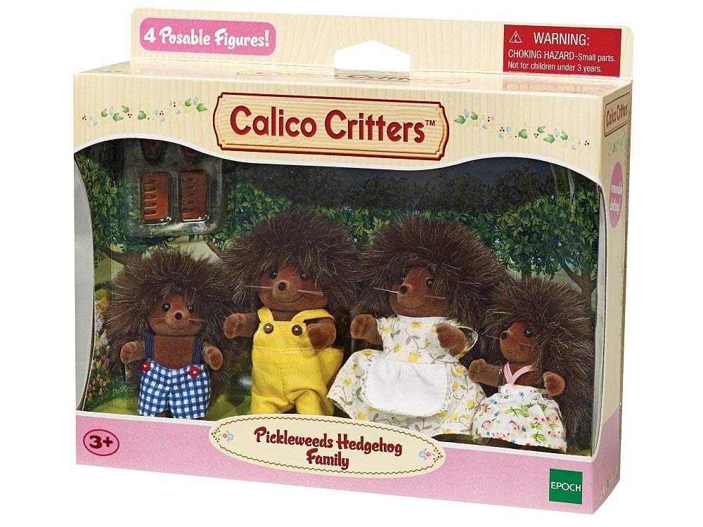 Calico Critters Pickleweeds Hedgehog Family - Set of 4 Collectible Doll Figures for Children Ages 3+