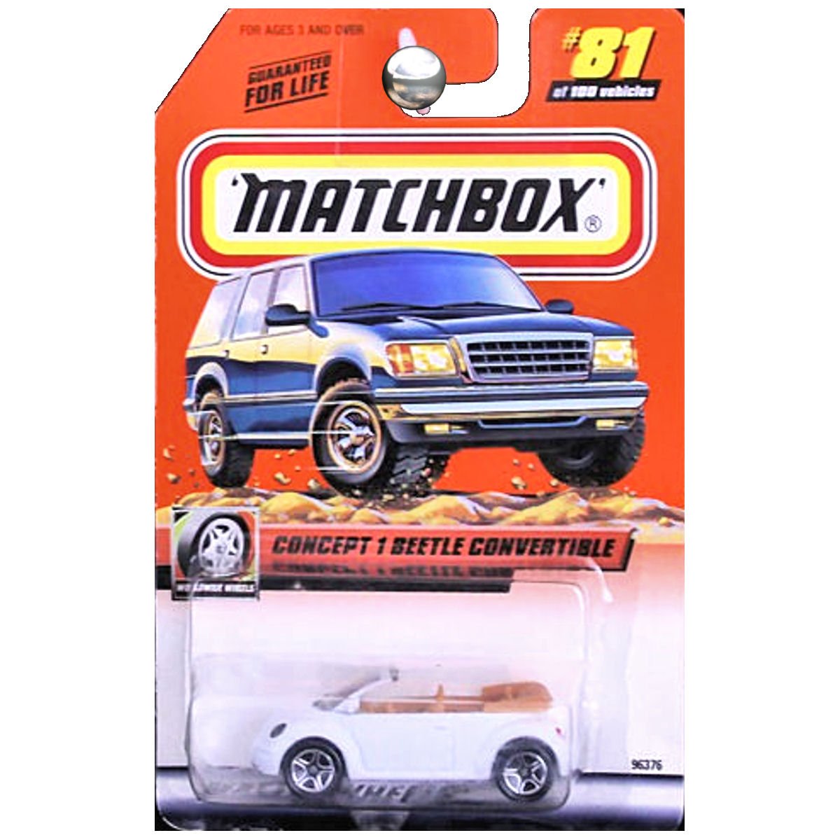 Matchbox 1999-81 of 100 Concept 1 Beetle Convertible Worldwide Wheels 1:64 Scale