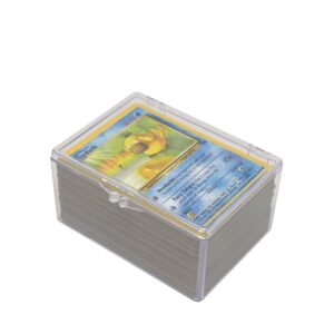 BCW Hinged 100 Trading Card Box | Plastic Card Storage Box Holds 100 Standard Trading Cards | Card Storage | Protect & Display Baseball, Basketball, Football Cards | Magic The Gathering, Pokemon