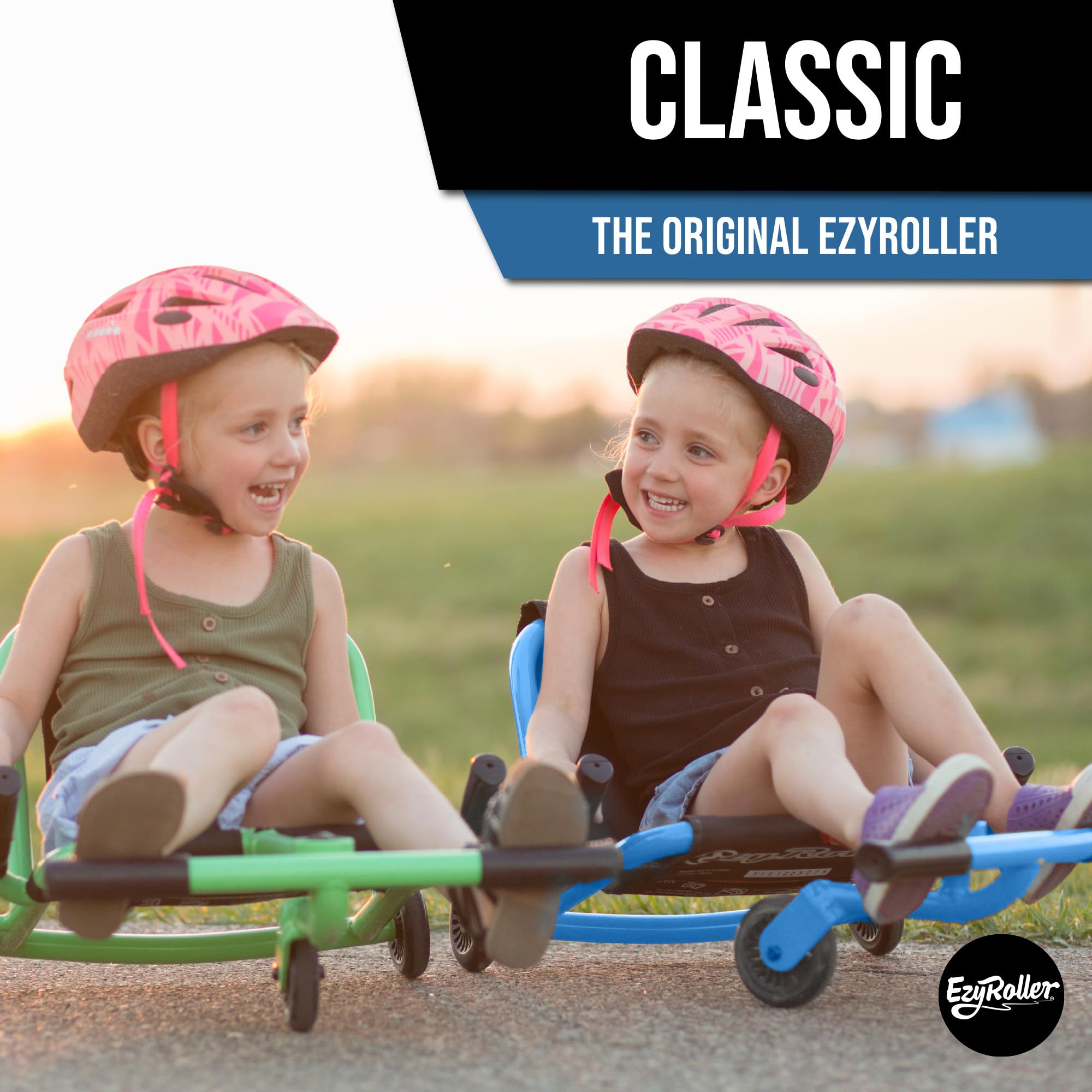 EzyRoller Classic Ride on Scooter for Kids Ages 4+ - Blue