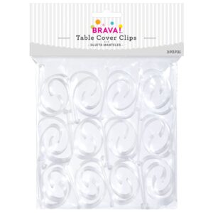 amscan highly durable tablecover clips, one size, clear