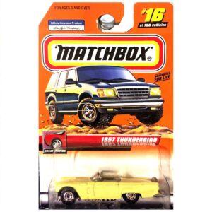 matchbox 2000 great drivers 1957 ford thunderbird t-bird convertible yellow