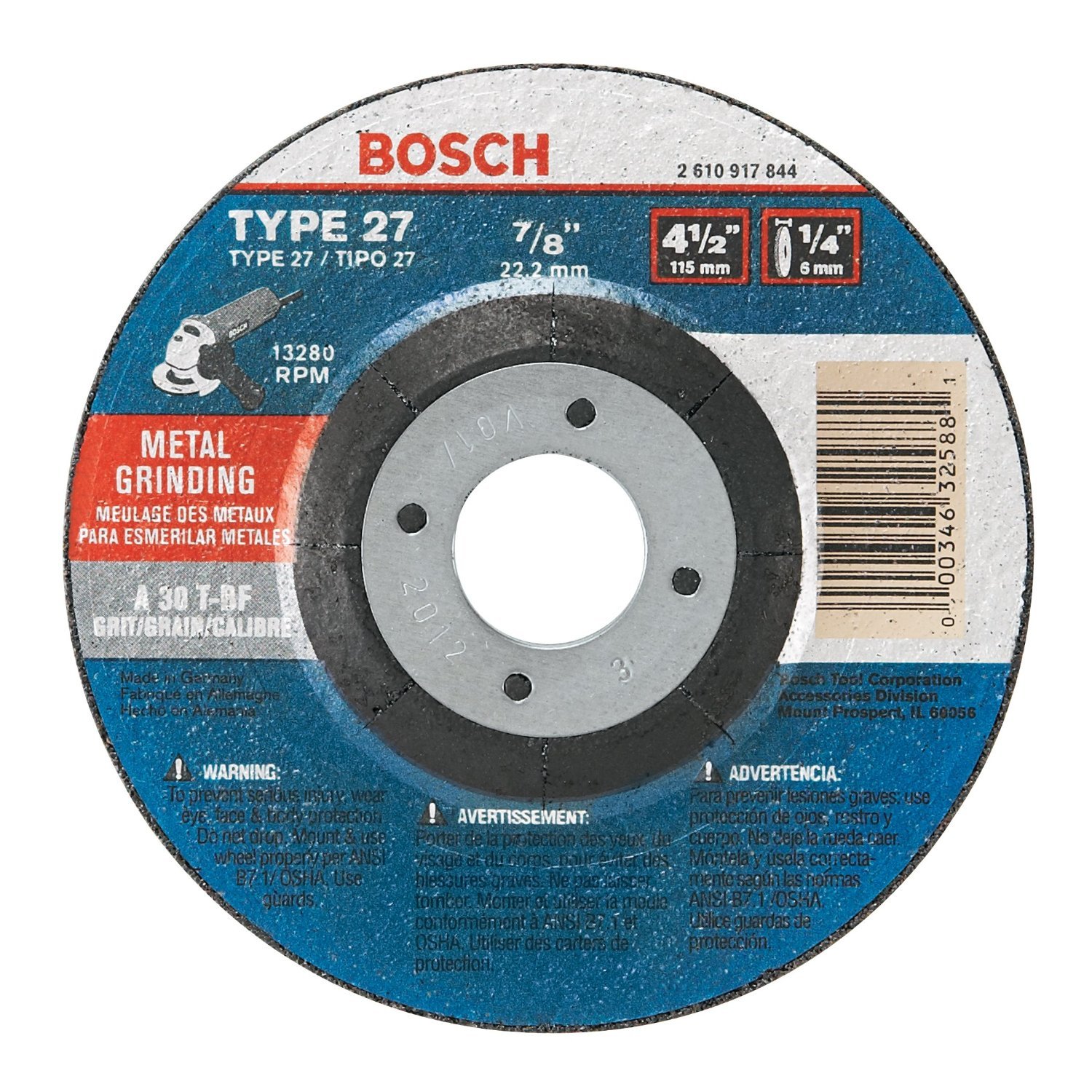 Robt Bosch Tool Corp Accy GW27M450 Grinding Wheel