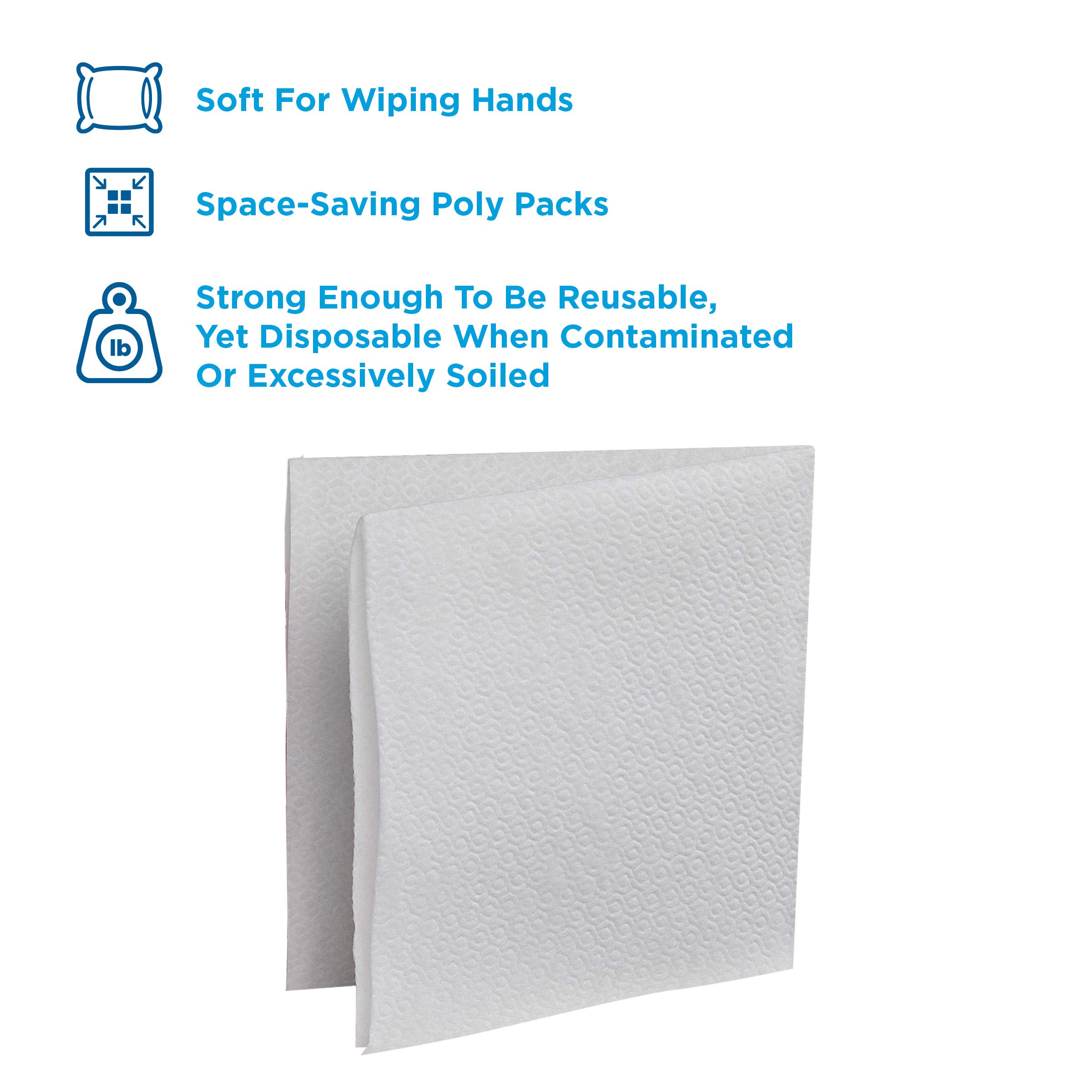 Brawny Professional 1/4-Fold A400 Disposable Cleaning Towel by GP PRO (Georgia-Pacific), White, 29215, 50 Towels Per Pack, 16 Packs Per Case (800 Total)