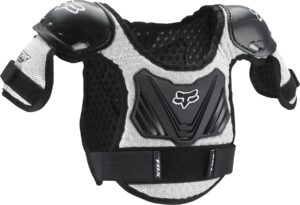 fox racing youth peewee titan motocross roost deflector, black/silver, s/m