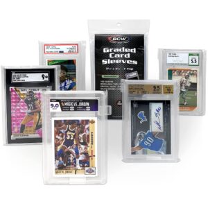 BCW Resealable Graded Card Sleeves -100ct | Clear Polypropylene Protection for PSA, Beckett & More | Secure Adhesive Strip | Fits Trading Cards, Sports Cards, Collectibles