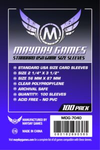 mayday games purple label: standard usa game size sleeves (100) 56mmx87mm