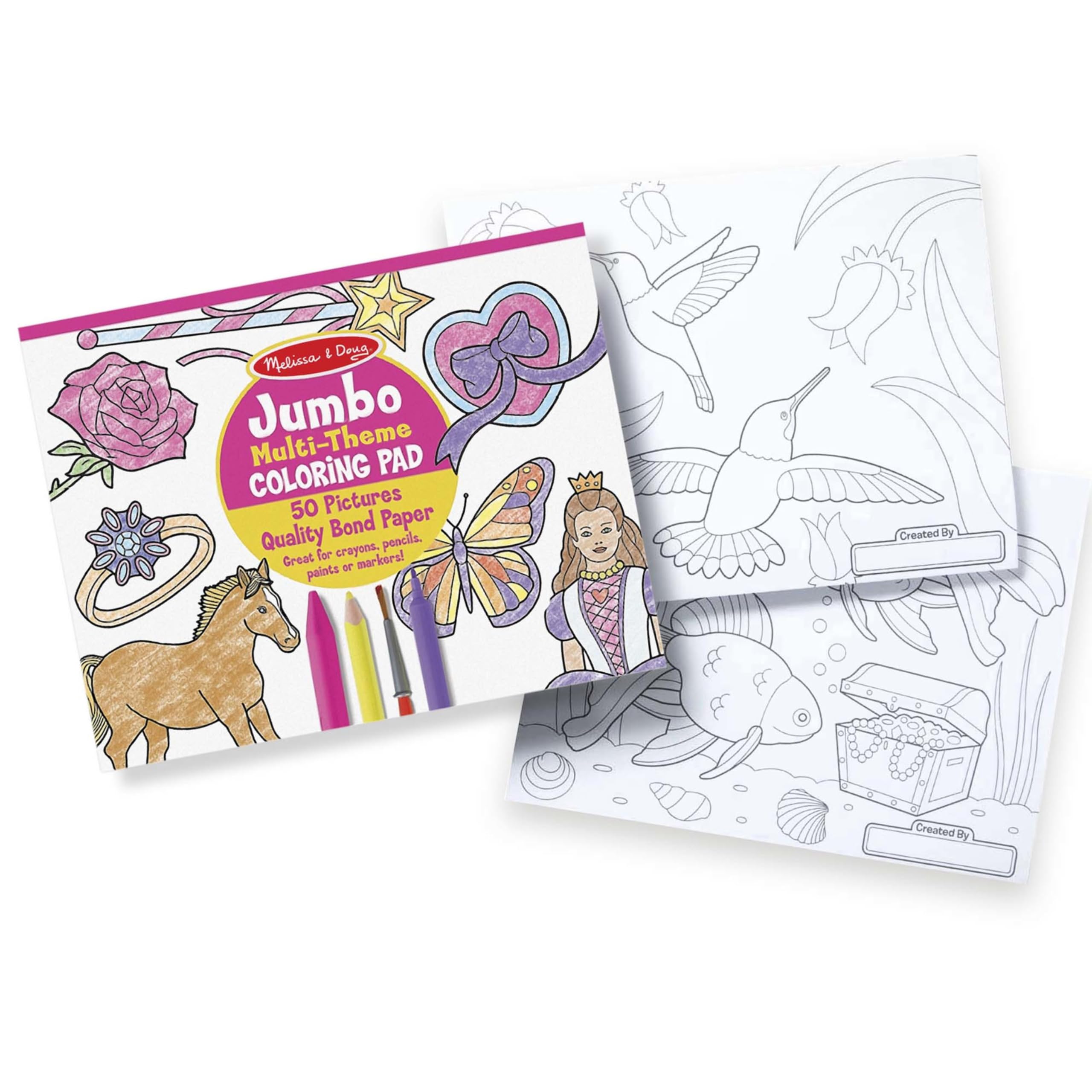 Melissa & Doug Jumbo 50-Page Kids' Coloring Pad Activity Book - Princess and Fairy