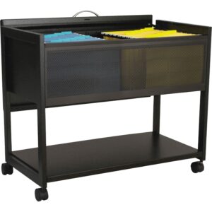 safco mobile file cart, fits letter and legal-size hanging folders, includes a locking lid & 2 keys