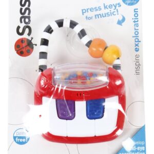 Sassy Keyboard Classics Developmental Toy – 3+ Months Baby-Sized Piano with a Handle for Music On The Go- Batteries Included