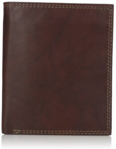 buxton men's hunt credit card folio, brown, one size