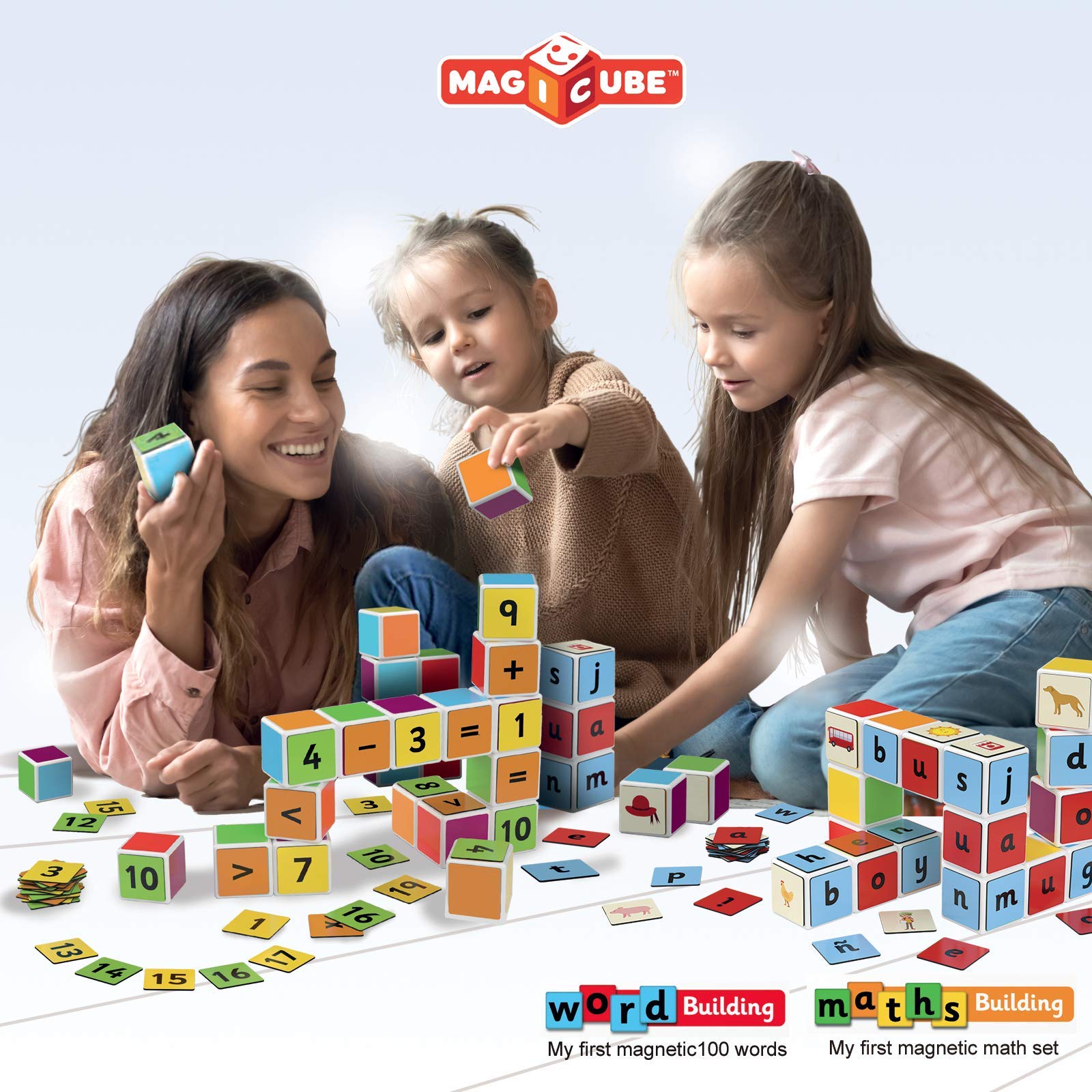 Geomag Magnetic Toys | Magnets for Kids | Magicube Math Building Fun | Magnet Cubes and Number Clips Set | STEM Learning | Swiss-Made | Ages 3+