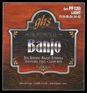 ghs strings, banjo strings (pf120), light, 11-42