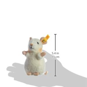 Steiff USA White Pilla Mouse Collectible Plush, 4” x 2.75” x 2.25” – Button in Ear Trademark Symbol (56215)