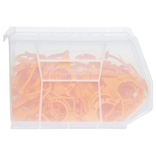 Akro-Mils 30239 AkroBins Plastic Storage Bins, Space-Saving Stackable Bins, Garage Organization Bins, Pantry Organization, Craft Storage, 11-Inch x 8-Inch x 7-Inch, Clear, 6-Pack