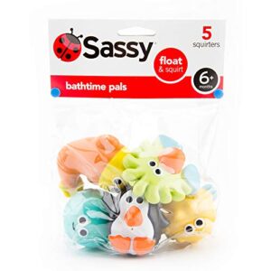 Sassy Bathtime Pals Squirt and Float Toys 9+ Months Set of 5 Sea Characters