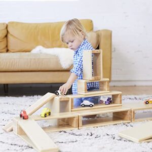 ECR4Kids Hollow Block Set, Wooden Toys, Natural, 18-Piece