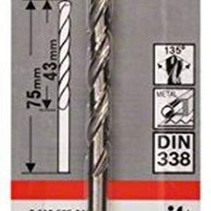 Bosch 2608585918 Metal Drill Bit Hss-G 4, 2mmx43mmx2.95In