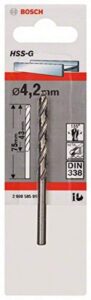 bosch 2608585918 metal drill bit hss-g 4, 2mmx43mmx2.95in