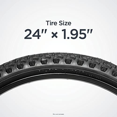 Schwinn Replacement Bike Tire, 24" x 1.95" Mountain Bike Tire, Wide & Blocky Knobs, Puncture Guard, Fits Internal Rim Widths 19mm-29mm, PSI Range 35 to 65