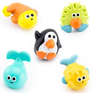 sassy bathtime pals squirt and float toys 9+ months set of 5 sea characters