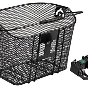 Schwinn Quick Release Wire Basket, Easy Assembly Fits Most Adult Bike Handlebars, Weather Resistant, Durable, With Top Folding Handle, Mounting Hardware Included, Bicycle Accessories, Black.