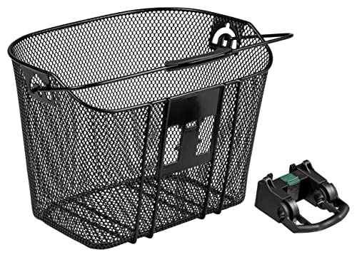 Schwinn Quick Release Wire Basket, Easy Assembly Fits Most Adult Bike Handlebars, Weather Resistant, Durable, With Top Folding Handle, Mounting Hardware Included, Bicycle Accessories, Black.