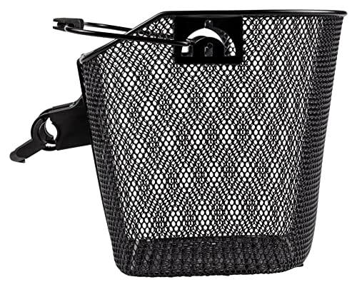 Schwinn Quick Release Wire Basket, Easy Assembly Fits Most Adult Bike Handlebars, Weather Resistant, Durable, With Top Folding Handle, Mounting Hardware Included, Bicycle Accessories, Black.