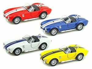 kinsmart 1/32 scale diecast pullback action 1965 shelby cobra 427 s/c set of 4 colors