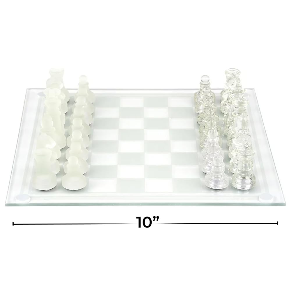 10" Glass Chess Set