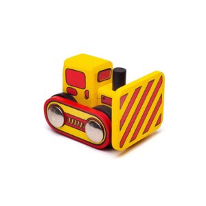 Bigjigs Rail Wooden Bulldozer Low Loader - Most Other Major Wooden Rail Brands are Compatible