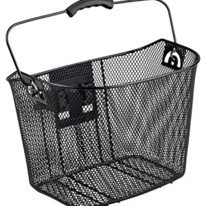 Schwinn Quick Release Wire Basket, Easy Assembly Fits Most Adult Bike Handlebars, Weather Resistant, Durable, With Top Folding Handle, Mounting Hardware Included, Bicycle Accessories, Black.