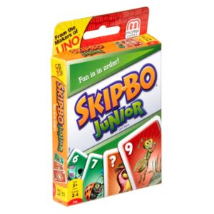 mattel games skip-bo junior sequencing card game for 2 to 4 players ages 5 yers and older