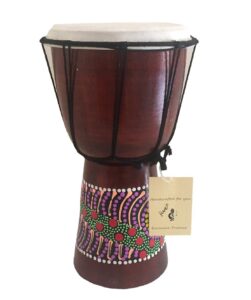 djembe drum bongo congo african wood drum - med size- 12" high - professional sound - not made in china