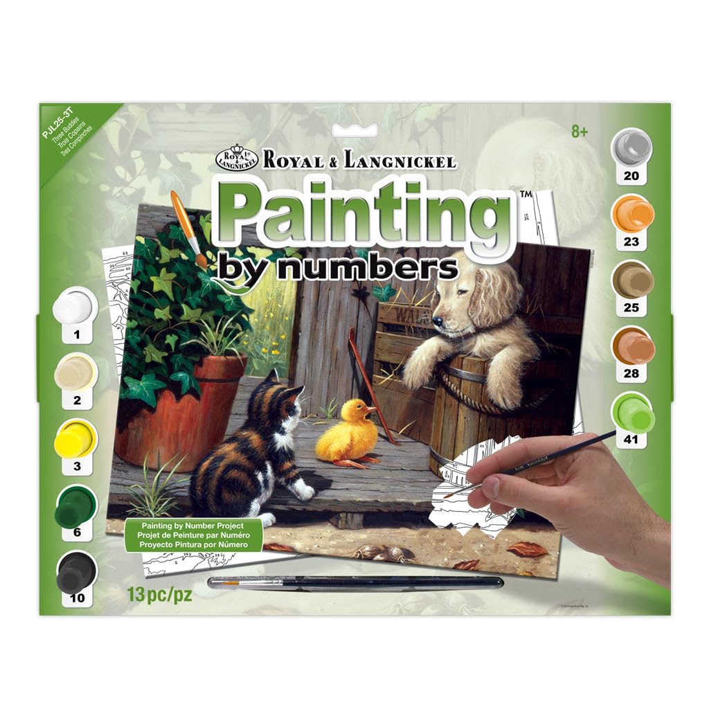 Royal & Langnickel Painting by Numbers Junior Large Art Activity Kit, Three Buddies