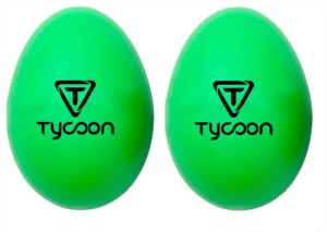 tycoon percussion plastic egg shakers - green