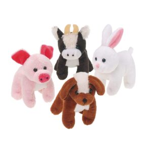 u. s. toy plush furry farm animals, multicolor, 12 each set