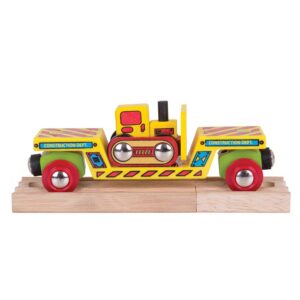 bigjigs rail wooden bulldozer low loader - most other major wooden rail brands are compatible