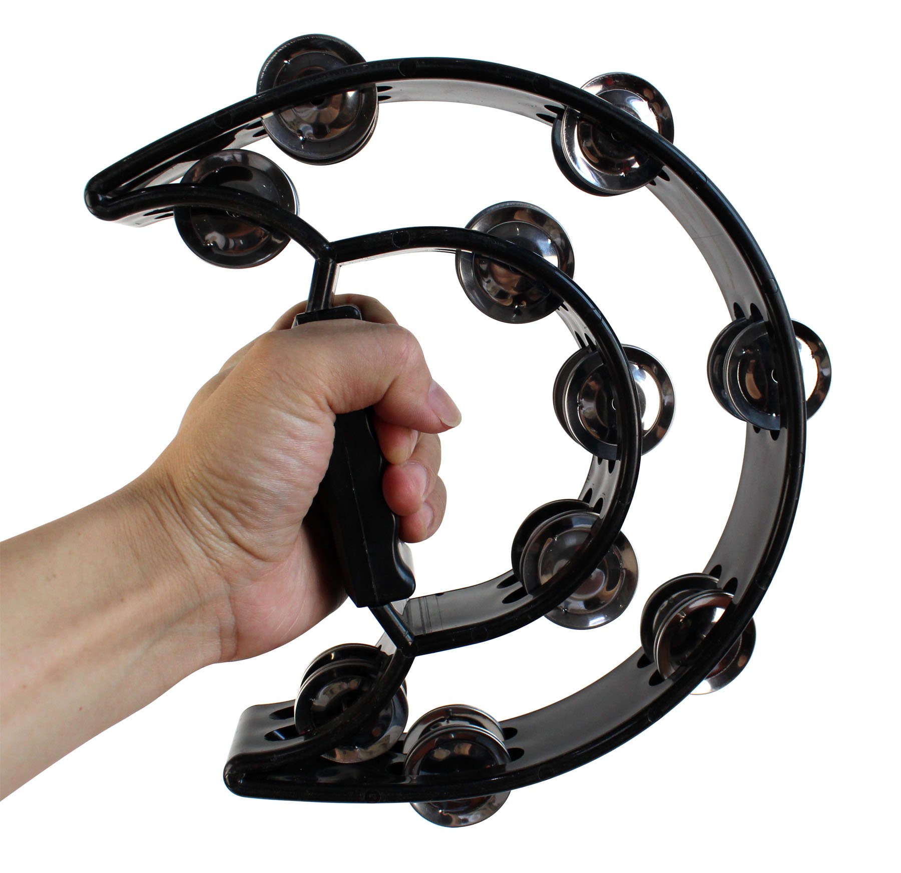 YMC TAM20-BK Pro Tambourine Double Row Cutaway, Black