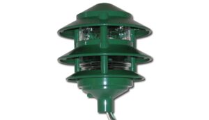 greenfield made in usa weatherproof path light - green, three tier