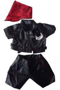 easy rider biker outfit teddy bear clothes fits most 14" - 18" build-a-bear and make your own stuffed animals